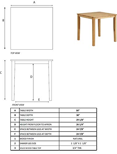 Kings Brand Furniture - Kurmer Square Solid Wood Dining Room Kitchen Table, Cappuccino