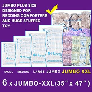 XXL Jumbo 47''X35'' Vacuum Storage Space Saver Bags Extra Large for Blanket, Bedding, Comforters and Huge Stuffed Toy (4 Pack)