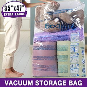 XXL Jumbo 47''X35'' Vacuum Storage Space Saver Bags Extra Large for Blanket, Bedding, Comforters and Huge Stuffed Toy (4 Pack)