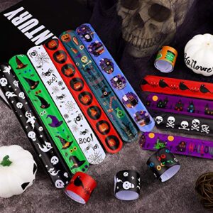 Motarto 72 Pieces Halloween Snap Bracelets Halloween Wrist Decoration Slap Bracelets Toy for Halloween Party Favors, Classroom Prizes Exchanging Gifts