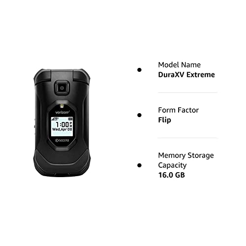 Kyocera DuraXV Extreme E4810 16GB Verizon | Ultra-Rugged Flip Phone IP68 Rated | 4G LTE HD Voice| 5MP Camera | 1770mAh Battery