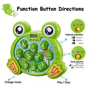 Whack A Frog Game Toddler Toys, Interactive Pounding Toy for Early Learning Gifts Toys for 3 4 5 6 7 8 Year Old Boys Fun Gifts with Music Lights for Kids, Toddlers, Boys, Girls, 2 Hammers Included