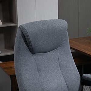 Vinsetto Fabric Home Office Chair, Computer Desk Chair with Tilt Function, Executive Chair with 360° Swivel, Adjustable Height, Padded Armrests and Headrest, Gray