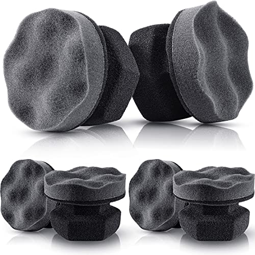 6 Pieces Tire Hex Grip Dressing Applicator Washable Tire Shine Applicator Dressing Pad Car Detailing Foam Sponge Reusable Tire Cleaner Sponge for No Mess Tire Detailing Supplies (3.15 Inch Diameter)