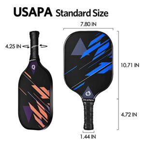 niupipo Pickleball Paddles, Lightweight Pickleball Rackets w/Fiberglass Surface, Pickleball Set of 4 Balls and 1 Pickleball Bag