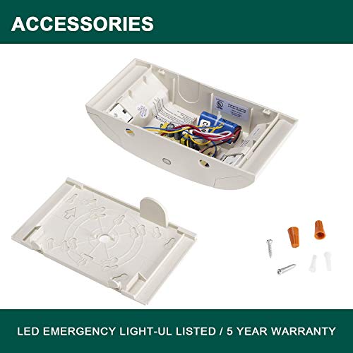 EXITLUX 4 Pack Led Exit Sign with Emergency Lighting Battery Backp -Two LED Adjustable Head -120V/277V-UL Listed-Exit Lighting -Dual LED Lamp ABS Fire Resistance for Power Failure.