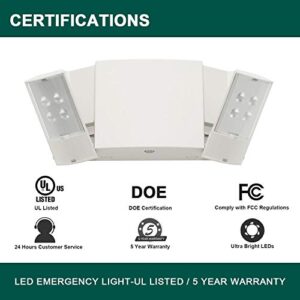 EXITLUX 4 Pack Led Exit Sign with Emergency Lighting Battery Backp -Two LED Adjustable Head -120V/277V-UL Listed-Exit Lighting -Dual LED Lamp ABS Fire Resistance for Power Failure.