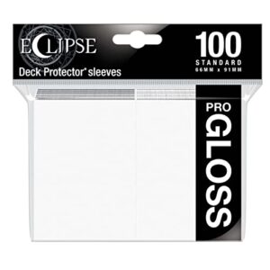 ultra pro 88-15600 eclipse gloss standard sleeves (100 pack) -arctic white