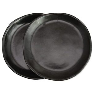 roro ceramic stoneware hand-molded modern uneven minamalist matte black appetizer plate set of 2