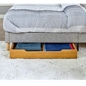 musehomeinc solid wood under bed storage drawer with 4-wheels for bedroom,wooden underbed storage organizer,suggested for twin and full size platform bed