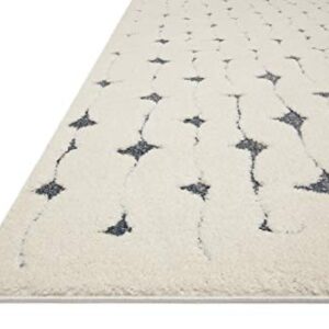 Loloi II Hagen Collection HAG-04 White/Navy, Contemporary 7'-10" x 10'-10" Area Rug