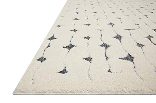 Loloi II Hagen Collection HAG-04 White/Navy, Contemporary 7'-10" x 10'-10" Area Rug