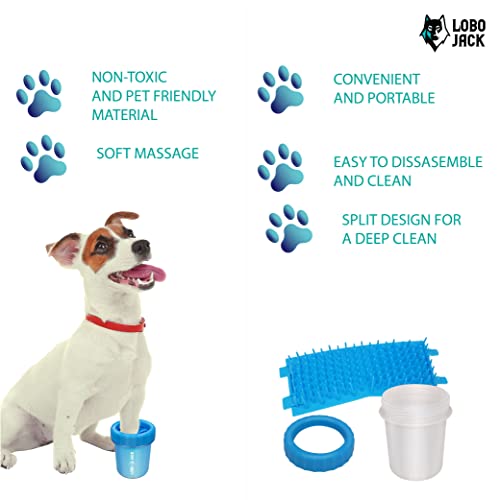 Dog Paw Cleaner, Portable Pet Cleaning 360º Silicone Washer Cup, for Small and Medium Breed Cats and Dogs (Blue)