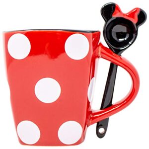 disney minnie mouse dress polka dots 11oz mug with spoon