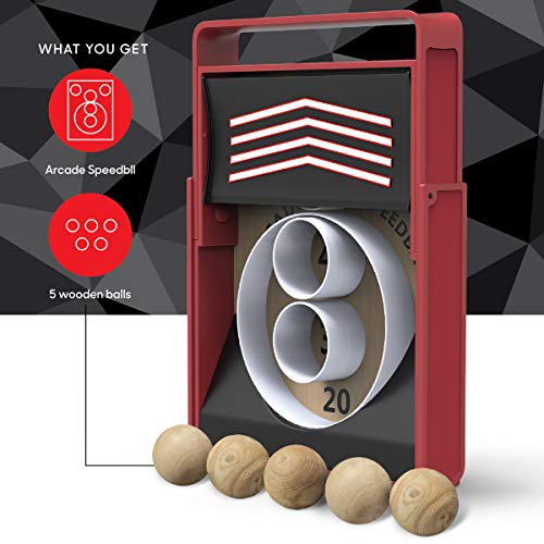 The Black Series Collapsible Retro-Style Speedball Game, Indoor and Outdoor Arcade Toy, Roll The Ball and Hit The Target, Easy Setup, Includes Scorecards and 5 Wooden Balls