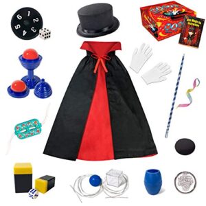 heyzeibo magic kit for kids - magic tricks games toy for girls & boys, magician pretend play dress up set with magic wand & more magic tricks, instruction manual, for beginners toddlers