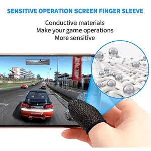 Finger Sleeves for Gamers [10Pack]– 100% Coverage of Silver Fiber – Smooth Touch, Thin Anti-Sweat Breathable Material for Best Gaming Performance – for Mobile Games, Tablets