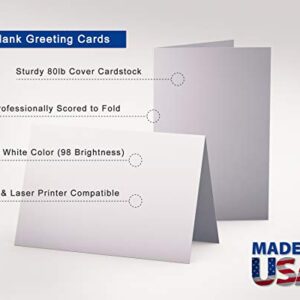 Heavyweight Blank White Greeting Card Sets - A2 Size 4.25" x 5.5" - 20 Cards & Envelopes - For Inkjet/Laser Printers