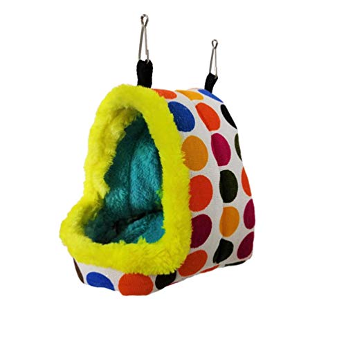 Bird Hanging Hammock Winter Warm Parrot Nest House Bed Plush Snuggle Pet Cave Hammock Toy for Conure Lovebird Budgie Parakeet Cockatiel Cage Accessory (Medium)