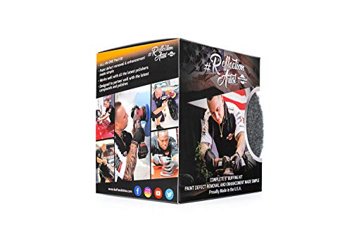 The Rag Company - Buff and Shine Reflection Artist Complete 5" Buffing Kit - Combination of Five Pads, URO line, Easy to Use Combo