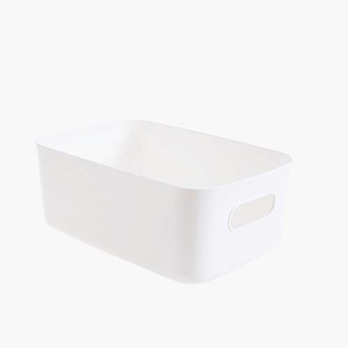 Czlsd Sundries Storage Box -Storage Plastic Desktop Storage Basket Box Cosmetic Stationery Sundries Container Bin (Color : White)