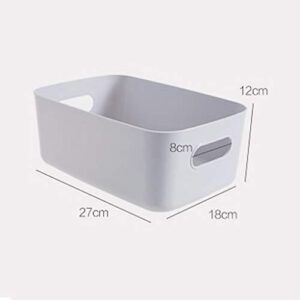 Czlsd Sundries Storage Box -Storage Plastic Desktop Storage Basket Box Cosmetic Stationery Sundries Container Bin (Color : White)