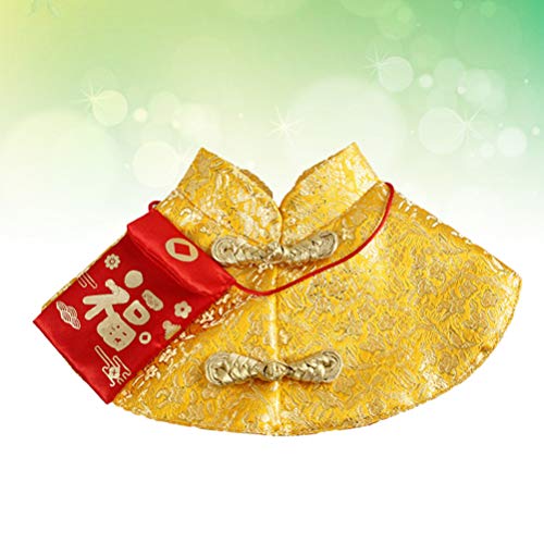 balacoo Pet Costume Dogs Cosplay Chinese Style Tang Dynasty Clothes Funny Cape Pets Dog Cat New Year Dress Up (Yellow Size S)