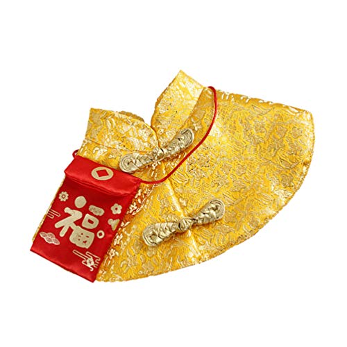 balacoo Pet Costume Dogs Cosplay Chinese Style Tang Dynasty Clothes Funny Cape Pets Dog Cat New Year Dress Up (Yellow Size S)