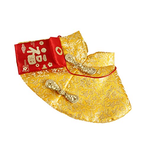 balacoo Pet Costume Dogs Cosplay Chinese Style Tang Dynasty Clothes Funny Cape Pets Dog Cat New Year Dress Up (Yellow Size S)