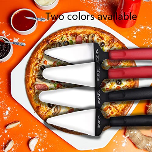 Stainless Steel Cake Slicer, Pie Server with Serrated Edges, Cutter Pizza Knife 1 Mirror Finished & 1 Onside with Fine Serrated Edge, Serrated Cake Serving Spatulas set for Pizza Pie Fruit Cutting