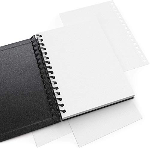 Arteza Small Sketch Book 5.5x8.5 Inches, Black Sketch Pad, 100 Sheets, 68 lb 100 GSM Paper, Hardcover Spiral-Bound Drawing Book, Use with Pencils, Charcoal, Pens, Crayons and Other Dry Media