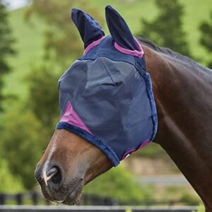 weatherbeeta comfitec durable mesh mask with ears - navy/purple - cob