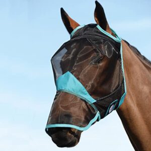 weatherbeeta comfitec fine mesh mask with nose - black/turquoise - full