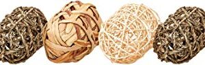 Rosewood Boredom Breaker Small Animal Naturals Toy Trio of Fun Balls, Natural, 3 Count (Pack of 2), Medium