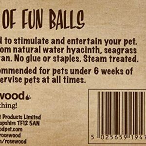 Rosewood Boredom Breaker Small Animal Naturals Toy Trio of Fun Balls, Natural, 3 Count (Pack of 2), Medium