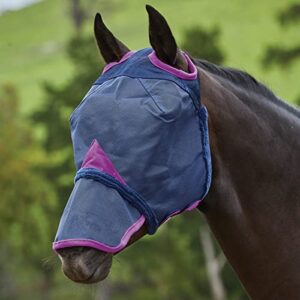 weatherbeeta comfitec durable mesh mask with nose - navy/purple - cob