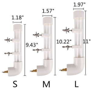 Bird Drinker Waterer Parrot Automatic Drinking Device for Parakeet Cockatiel Conure Lovebird African Grey Macaw Amazon (L)