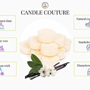 Asfroy Vanilla Scented Candles, 36 Pack Tea Light Candle with Clear Cup, Highly Scented 95% Soy Wax, Natural Essential Oils, Tealights Long Burning Time, Candle Gift Set for Women