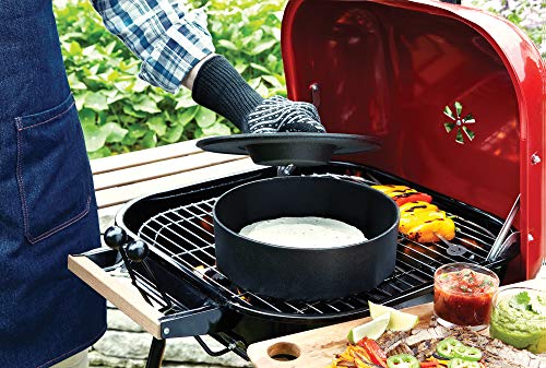 Outset Cast Iron Multi-Purpose Pot, Tortilla and Pancake Warmer, 3 Quart, Black