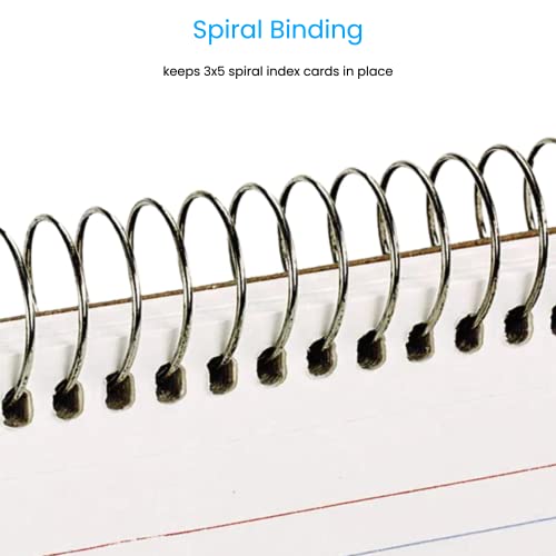 1InTheOffice Spiral Index Cards 3x5 Ruled, Notecard Spiral Bound, Ruled Index Cards Spiral Bound, Spiral Bound Index Cards 50 Cards/Pack, 6 Packs