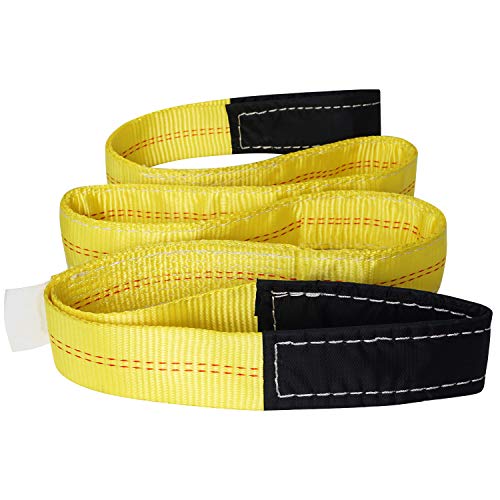 Lift Sling Webbing Straps Robbor 2 inch 7 Foot Tree Saver Winch Straps 13,000 Lbs Lift Sling w/Reinforced Eyes Heavy Duty Recovery ATV UTV Tow Straps 2 PK