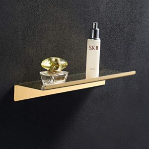 BGL Metal Wall Shelf, Metal Floating Shelf Gold 15.7 Inches Wall Mount Stainless Steel 304 for Bathroom Organizer