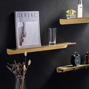 BGL Metal Wall Shelf, Metal Floating Shelf Gold 15.7 Inches Wall Mount Stainless Steel 304 for Bathroom Organizer