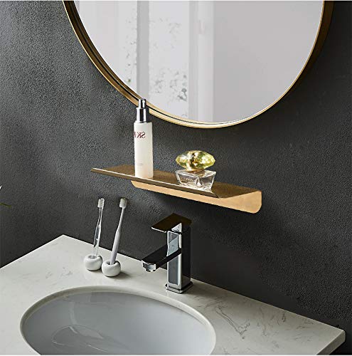 BGL Metal Wall Shelf, Metal Floating Shelf Gold 15.7 Inches Wall Mount Stainless Steel 304 for Bathroom Organizer