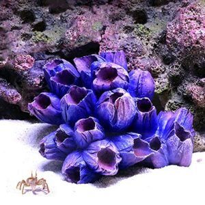 danmu 1pc of polyresin coral ornaments, aquarium coral decor for fish tank aquarium decoration 3 7/10" x 2 9/10" x 1 9/10" (purple)