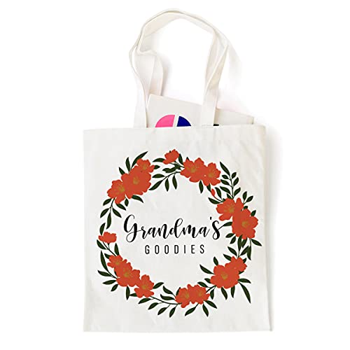 Ihopes Funny Grandma 12 Oz Reusable Tote Bag | Grandma's Goodies Canvas Tote Bag | Cute Grandma Gift/Mother Gift