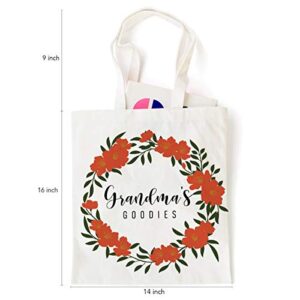 Ihopes Funny Grandma 12 Oz Reusable Tote Bag | Grandma's Goodies Canvas Tote Bag | Cute Grandma Gift/Mother Gift