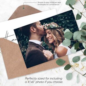 120 Blank Wedding Thank You Cards - Personalized Greetings, Gratitude Letter & Wedding Thank You Cards From The New Mr and Mrs - Wedding Thank You Notes with Kraft Envelopes & Stickers - 4x6", 120 Pack