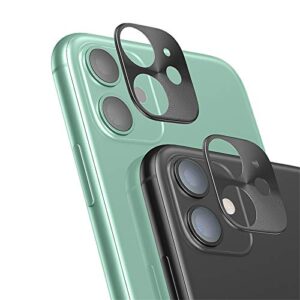 for iphone 11 camera lens protector - [2 pack] uniwit premium aluminum alloy back rear camera lens screen cover case shield - black