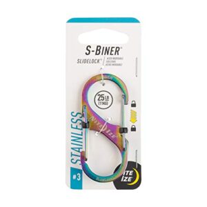 nite ize lsb3-07-r3 s-biner slidelock dual locking carabiner, size #3, stainless